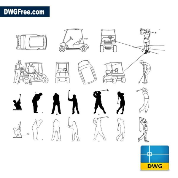 People Golf DWG - Download Autocad Blocks Model.