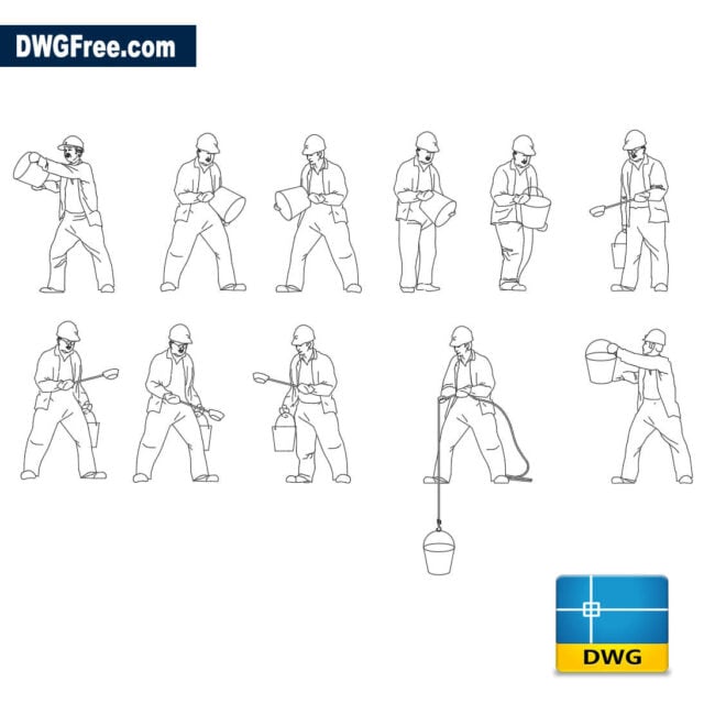 Builder with a bucket DWG