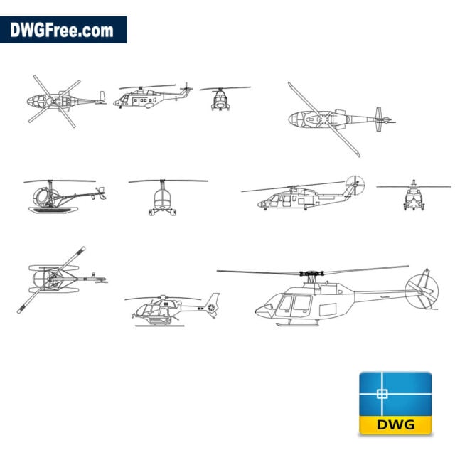 Helicopters DWG AutoCad