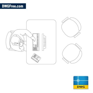 Office table computer DWG AutoCad