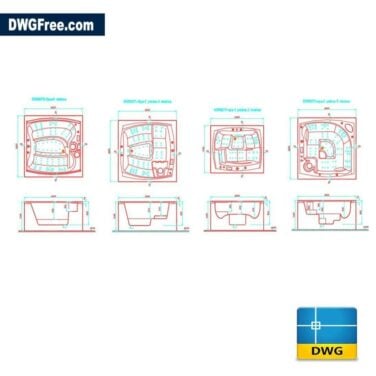 Shower cabins DWG Download AutoCAD Blocks Model. AutoCad