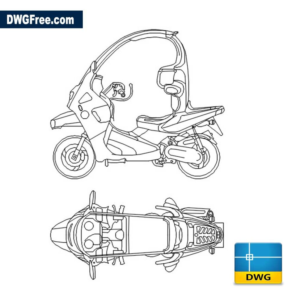 Motorcycle Harley DWG - Download Autocad Blocks Model. AutoCad