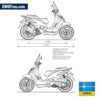 Piaggio Beverly DWG Drawing. Download free in Autocad 2D format.