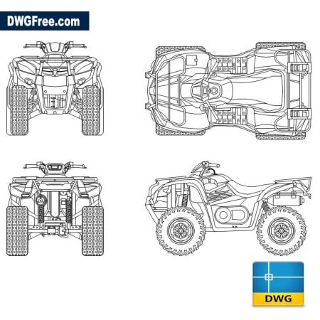 Quad Drawings DWG Drawing. Download free in Autocad 2D format.