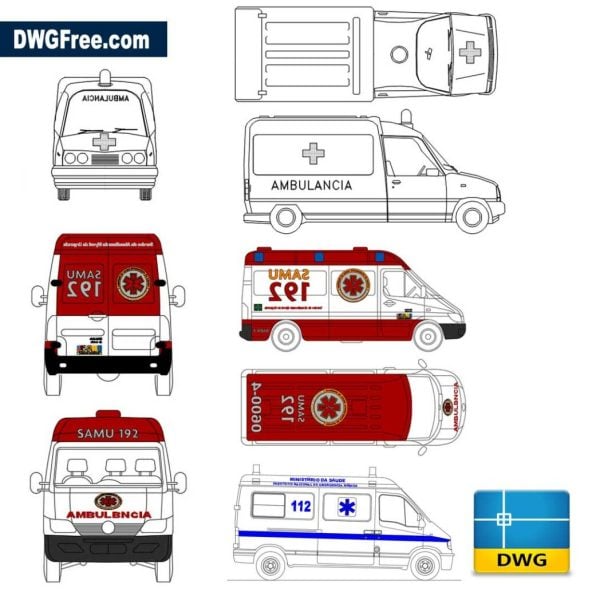 CAD Ambulance DWG Drawing Download free in AutoCAD.