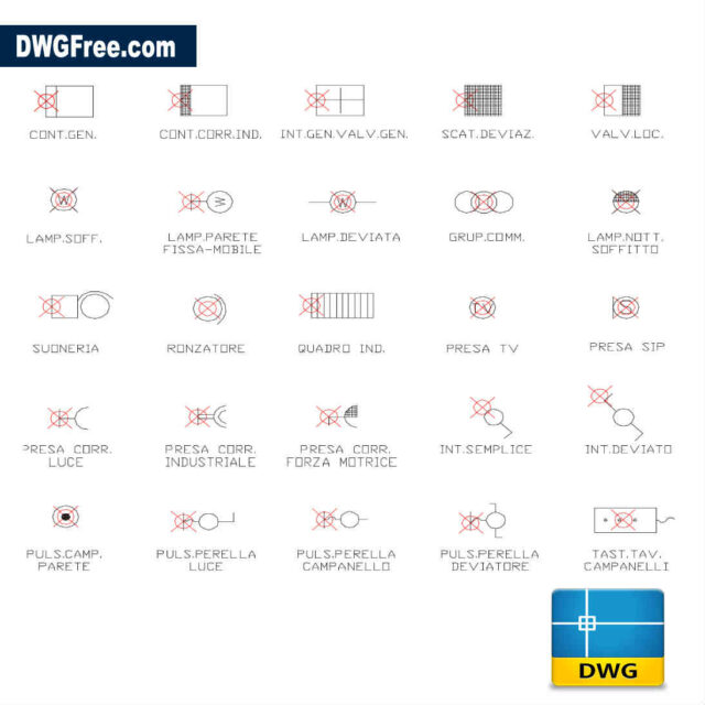 AutoCAD Electric Symbols 2D Library Download Drawings DWG.