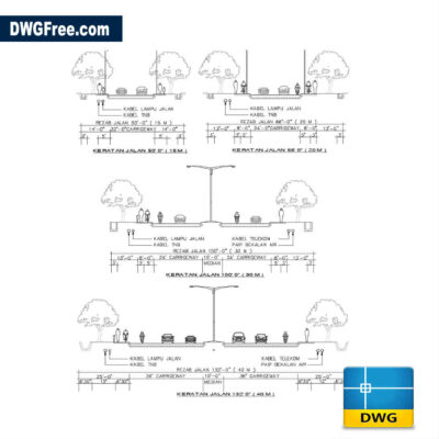 Road Marking Template DWG [ Drawing FREE ] in AutoCAD Blocks.