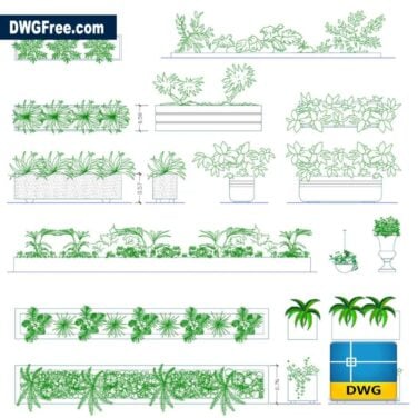 Modern Vases in Pots DWG [Drawing 2026 ] in Autocad. DwgFree