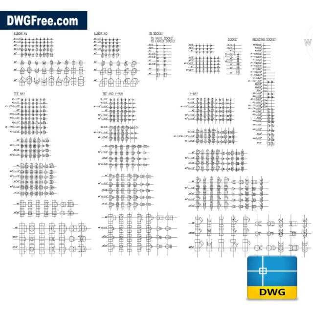 PVC Fittings Blocks DWG [Drawing 2026 ] Download in Autocad. DwgFree