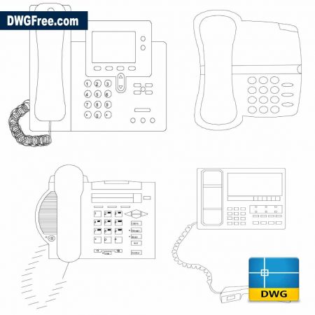 Phone Design DWG Drawing. Download free in Autocad Block.