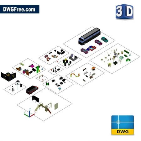 Several 3D Templates DWG [ Drawing 2026 ] in AutoCAD. DwgFree
