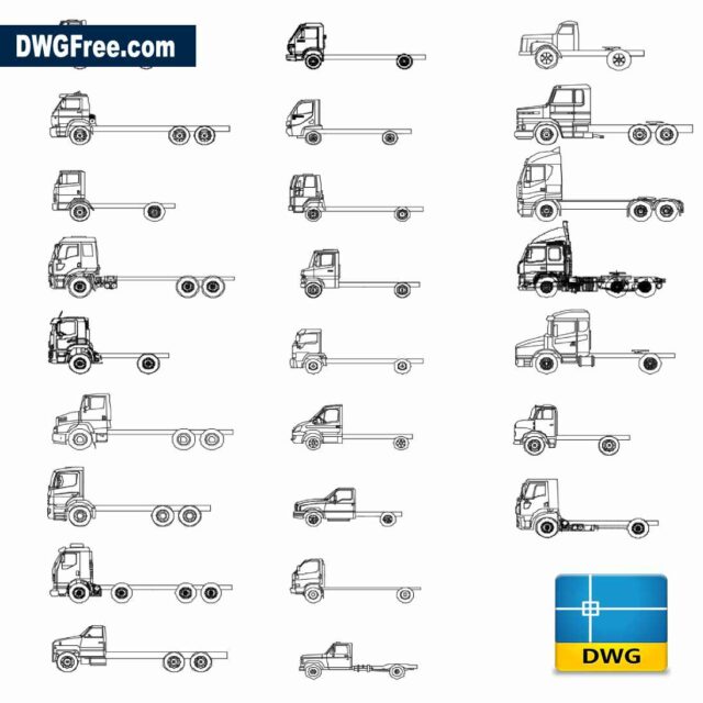 Truck CAD Block download for Free in DWG 2D format