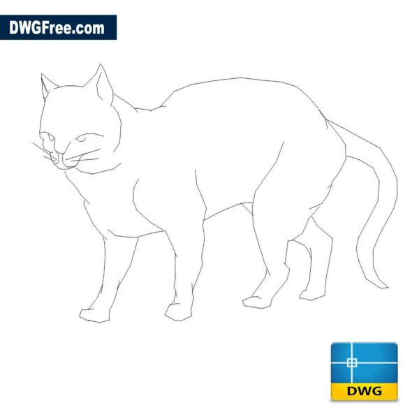 Cat in 2D DWG [ Drawing 2021 ] - in AutoCAD FREE 2D. DwgFree