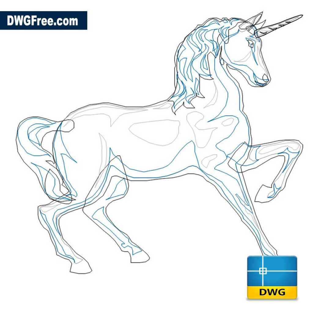 2D Animals DWG drawing CAD blocks for free download.