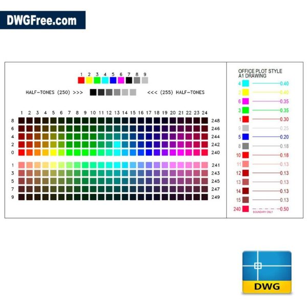 AutoCAD Colors Index DWG Free Drawing 2020 In AutoCAD Blocks 