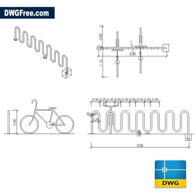 Drawing Block Bikes CAD FREE download in 2D DWG.