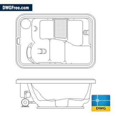 File Bath Tub 2D in DWG format drawing AutoCAD