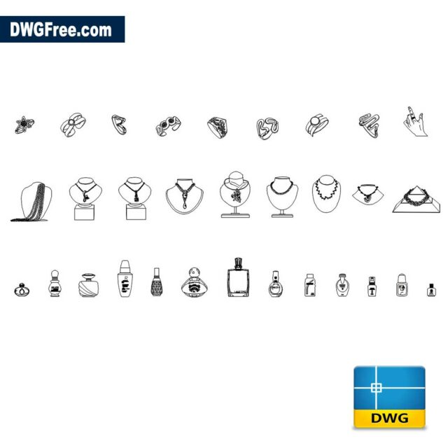 Jewelry CAD DWG Free [ Drawing 2020 ] in AutoCAD Blocks 2D.