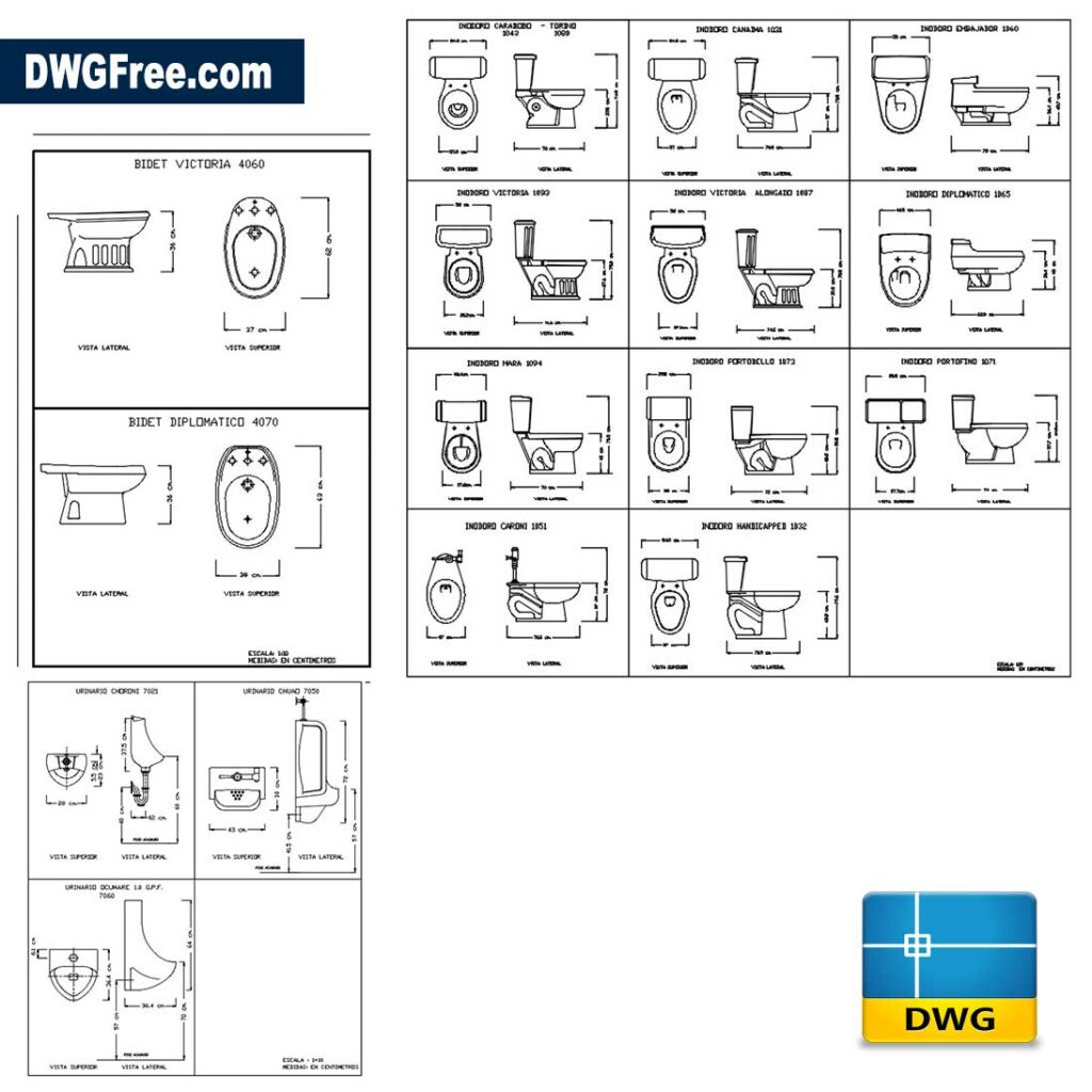 Toilet CAD blocks Free CAD Download in Bathroom | DWG