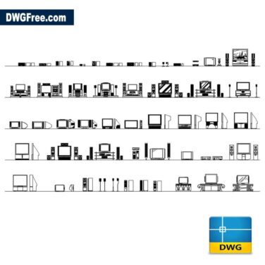 TV Units Cads Blocks DWG Free [ Drawing 2020 ] in AutoCAD Blocks.