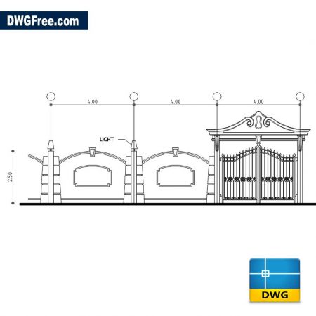 Boundary Wall DWG Free [ Drawing 2020 ] in AutoCAD Blocks.