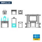 Fireplaces DWG Free DWG [ Drawing TOP ] AutoCAD 2D CAD.