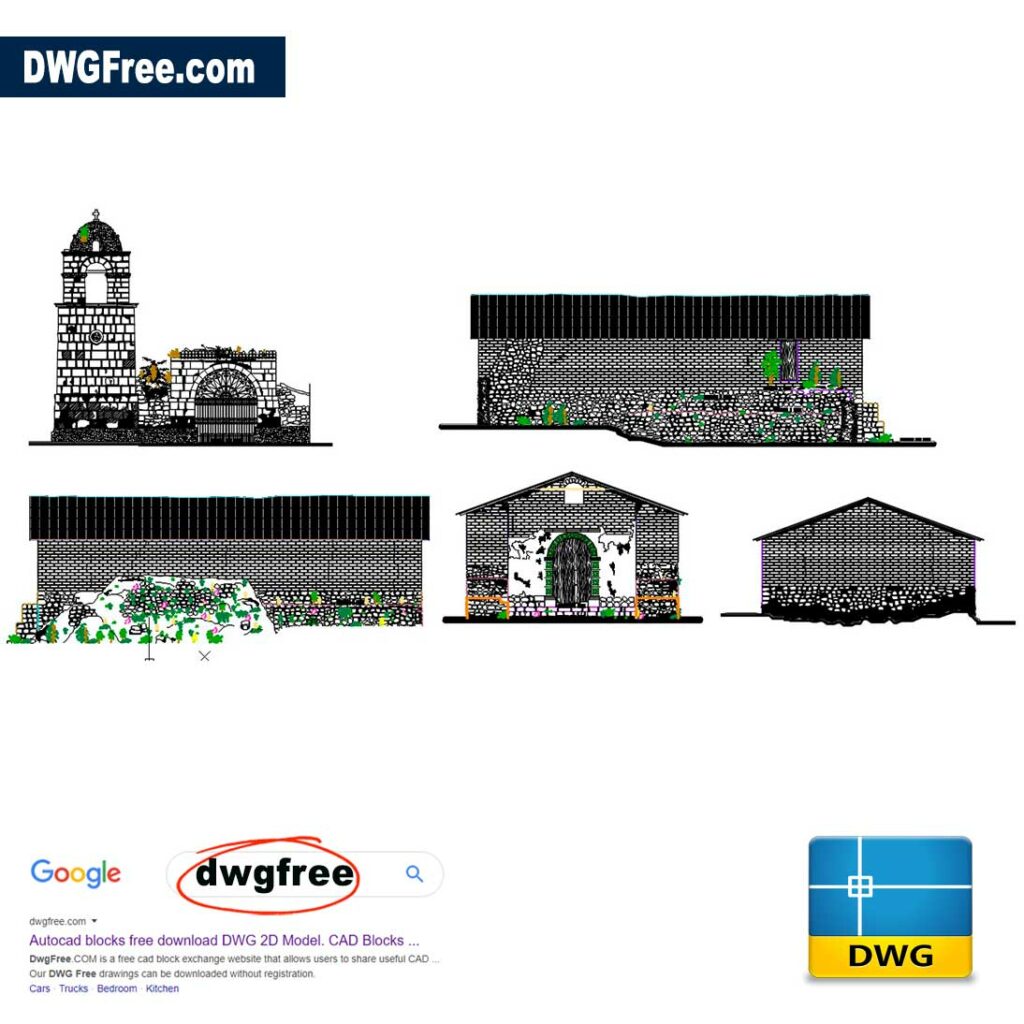 Church Elevations Files 2D [ Drawing FREE ] CAD Blocks Download.