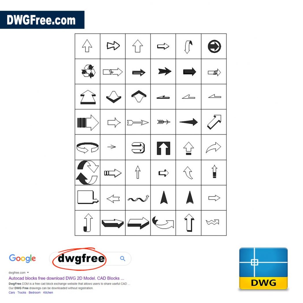 Arrows Uses To Insert DWG Free Drawing 2020 In AutoCAD Blocks 