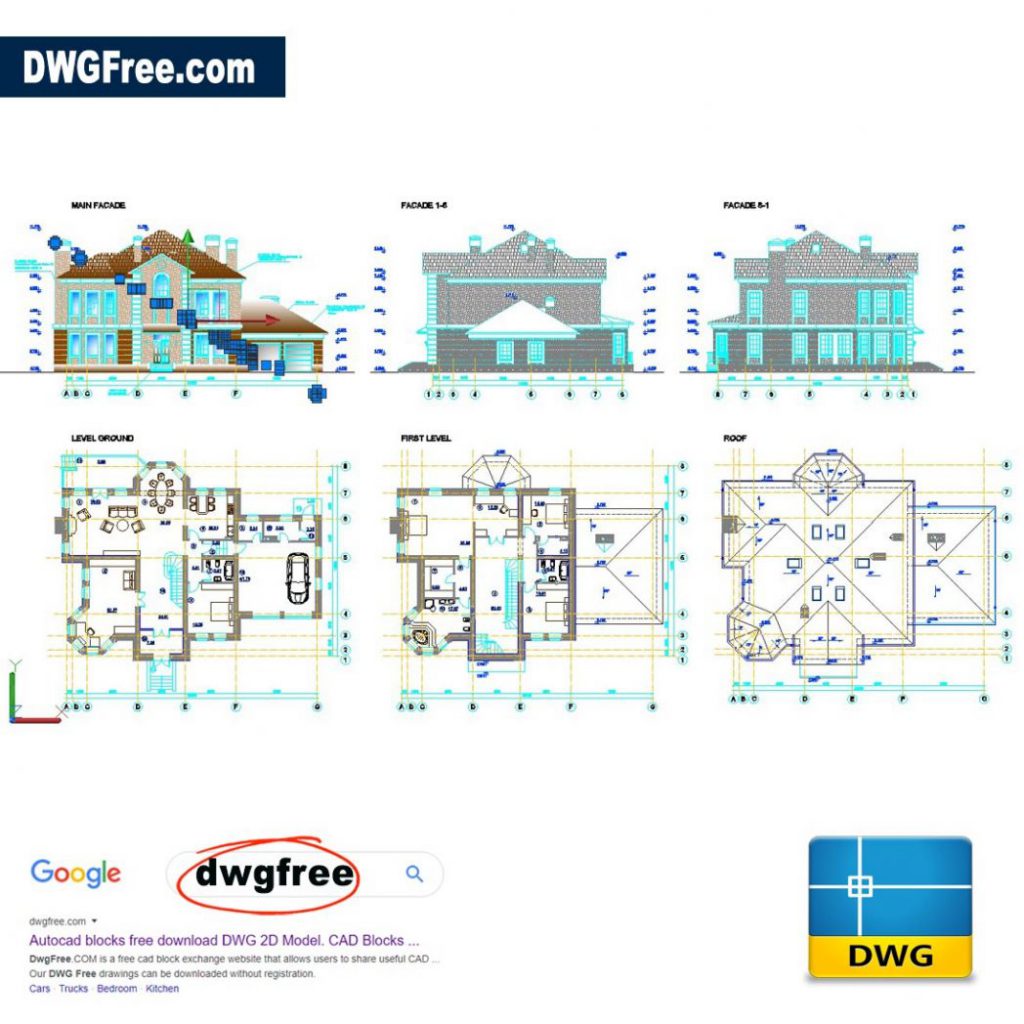 Family House Details Files DWG CAD [ Drawing FREE ] CAD Blocks.