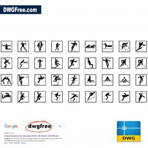 Pictogram Sport DWG file [ Drawing FREE ] - in AutoCAD Blocks.