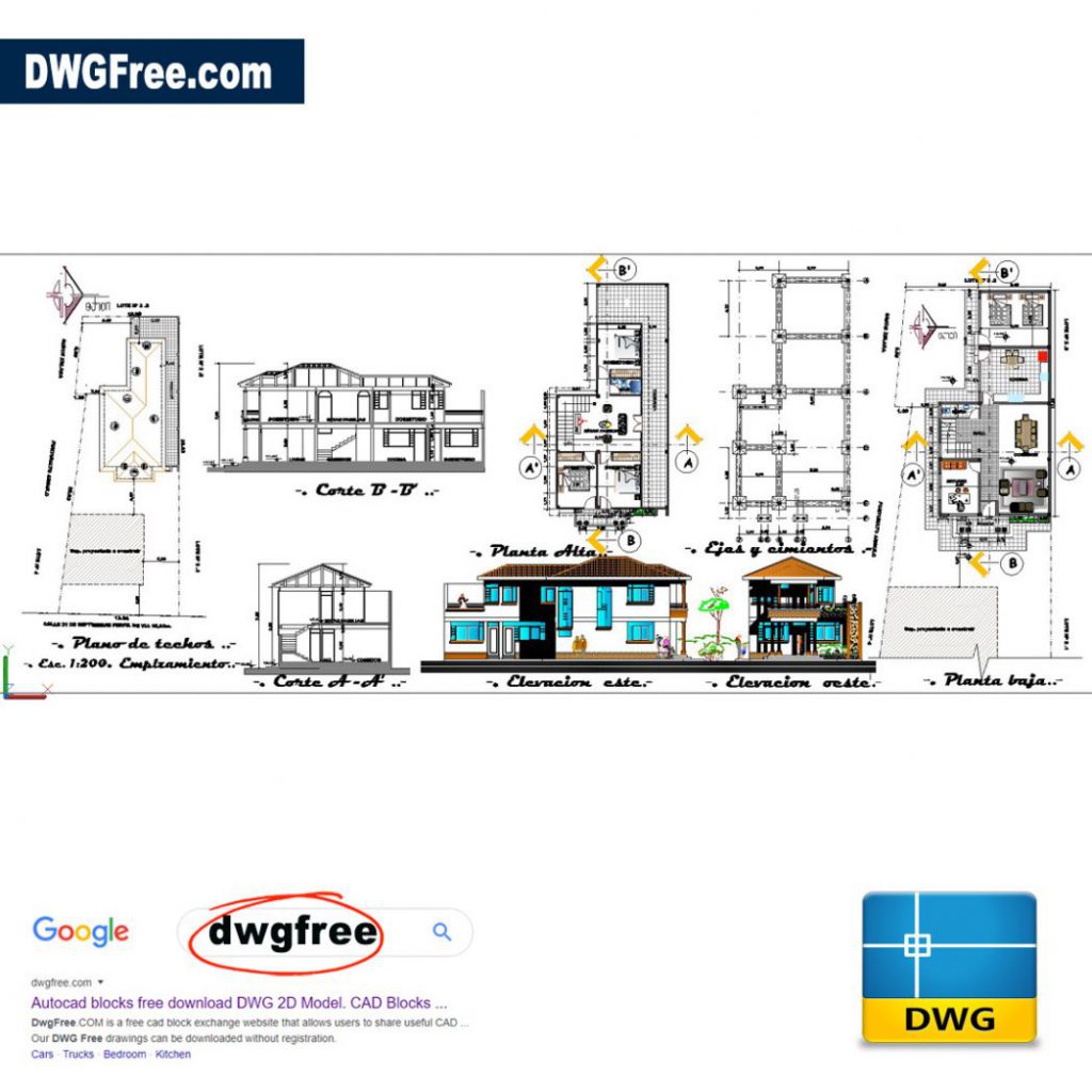 Single Family House Project Files DWG [ Drawing FREE ] CAD Architect.