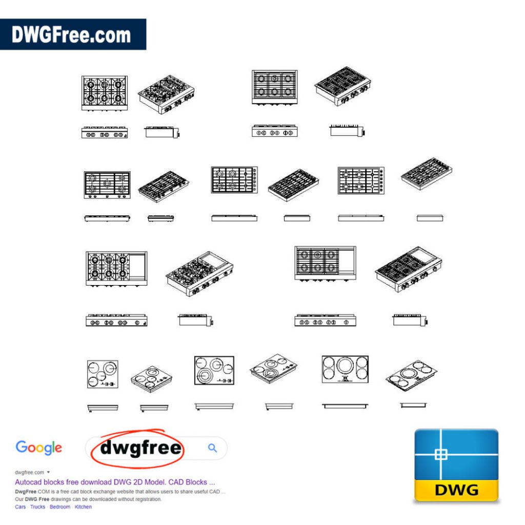 CAD Cooktop DWG Free Library Zeichnung TOP AutoCAD Dateien cad-cooktop-dwg-free-library-zeichnung-top-autocad-dateien