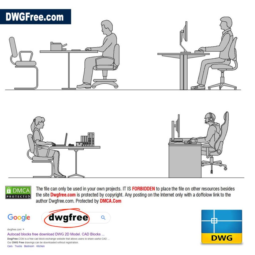 Download FREE People in Office DWG file | Drawing Free in AutoCAD.