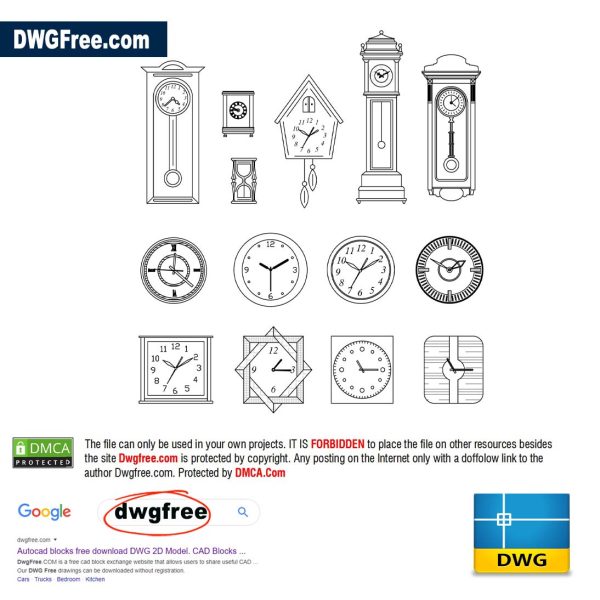 FREE CAD Watch design 2D DWG file Download