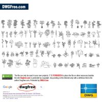 FREE Flower pots AutoCAD 2D in DWG file download