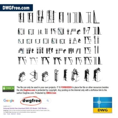 Free file Stairs 2D CAD in DWG format save now.